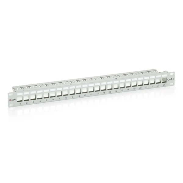 Equip 24-Port Keystone Cat.6 Shielded Patch Panel, Light Grey ...