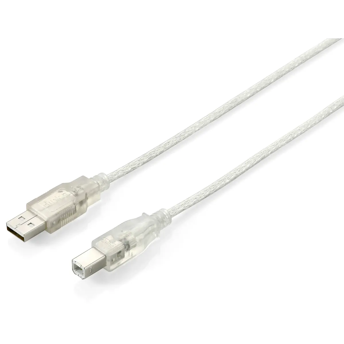 Equip USB 2.0 Type A to Type B Cable, 1.0m , Transparent silver ...